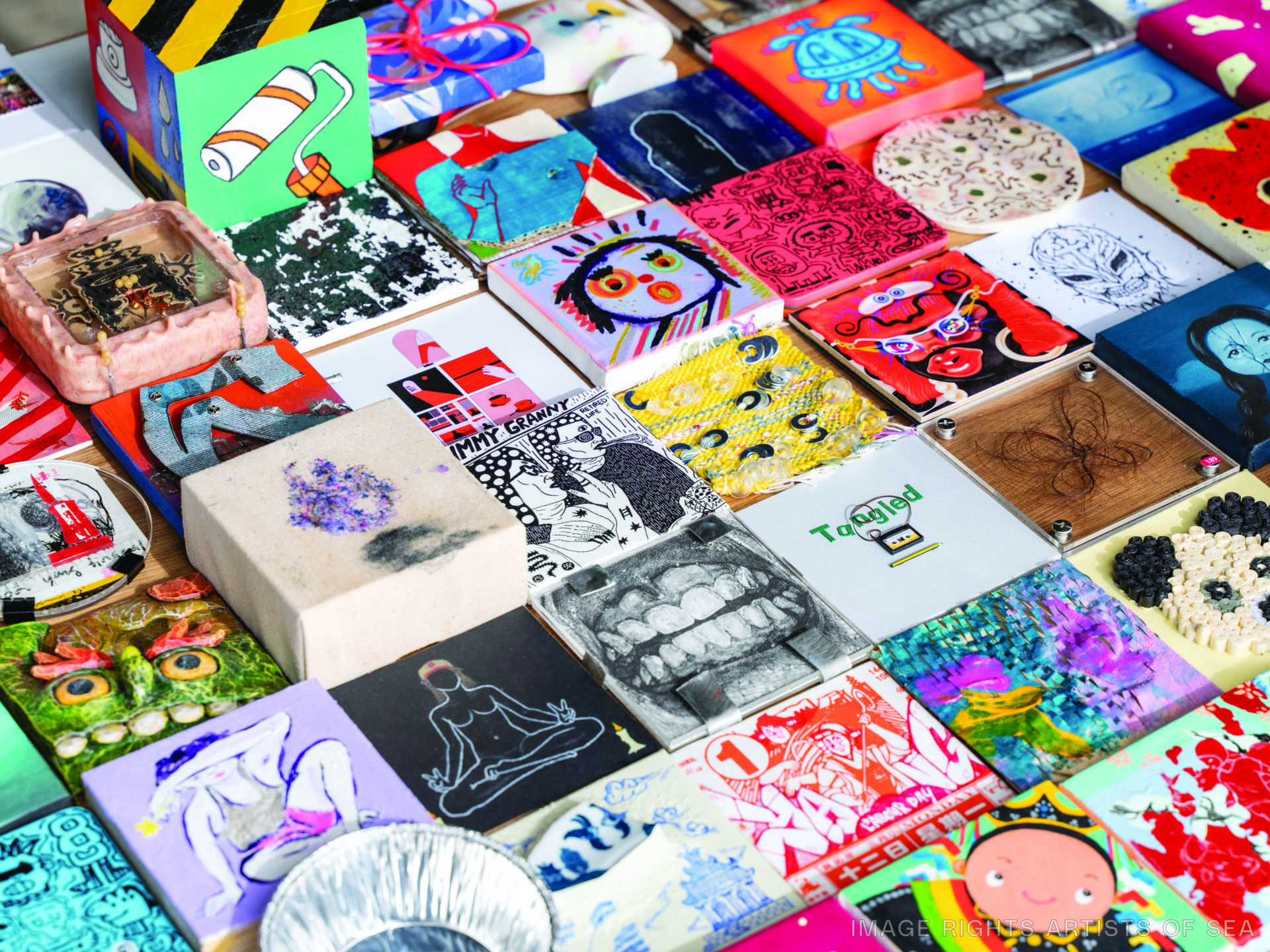 1000 Tiny Artworks, 100 artists, take two - BASKL